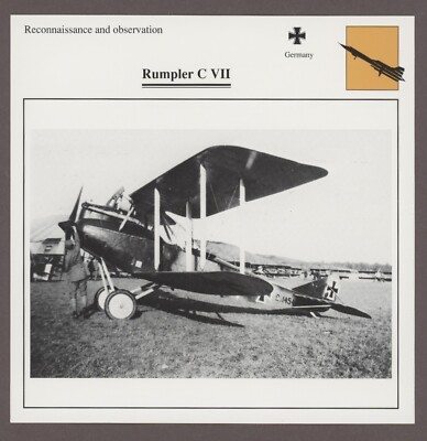 Rumpler CVII Edito Service Warplane Aircraft Military Card World War I ...