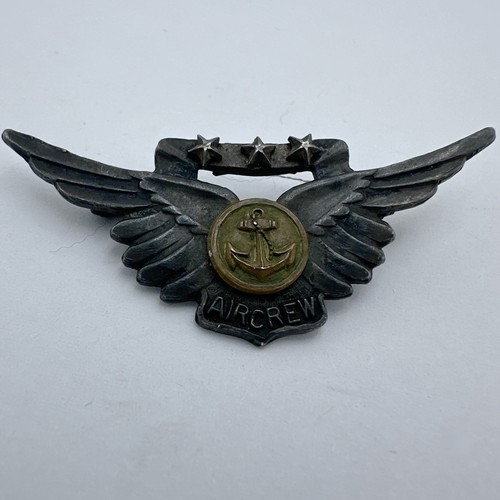 VINTAGE WWII U.S. NAVY AIRCREW WINGS STERLING SILVER 3 STAR PIN | eBay