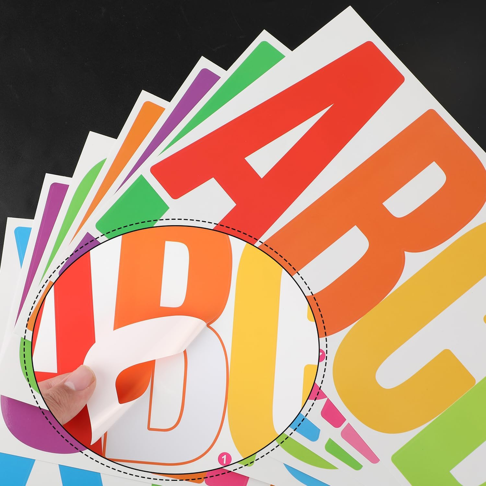 14 Sheets 76Pcs Large Letter Stickers, 6Inch Vinyl Uppercase Alphabet ...