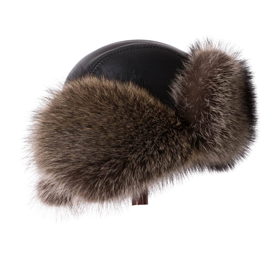 Mens Raccoon Fur Hat Winter Real Fur Hats Style Ushanka Handmade Many ...