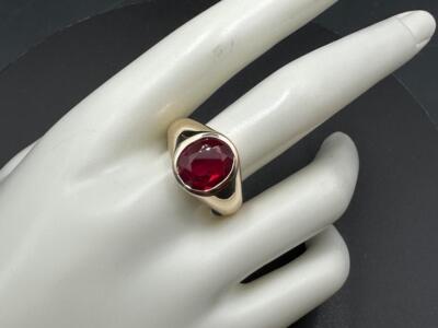 Vintage 14kt Gold Lab-Created 4.56cts Red Ruby Ring For Men. | eBay