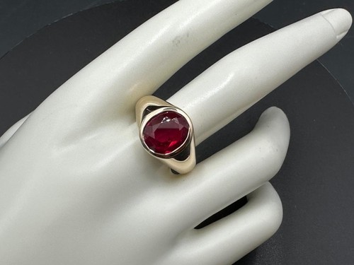 Vintage 14kt Gold Lab-Created 4.56cts Red Ruby Ring For Men. | eBay