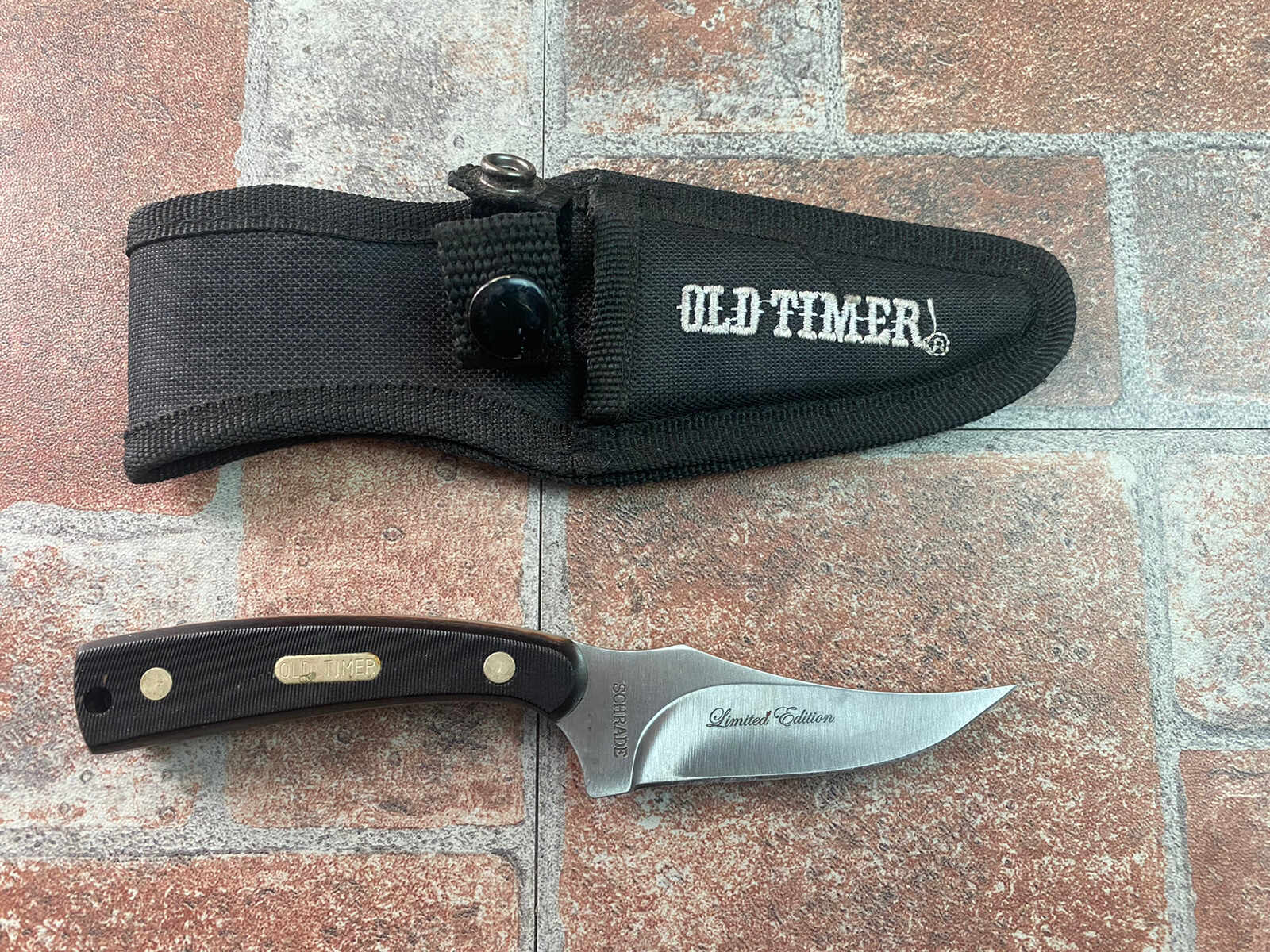 Schrade Old Timer Sharpfinger 152OT Fixed Blade Knife With Nylon Sheath ...