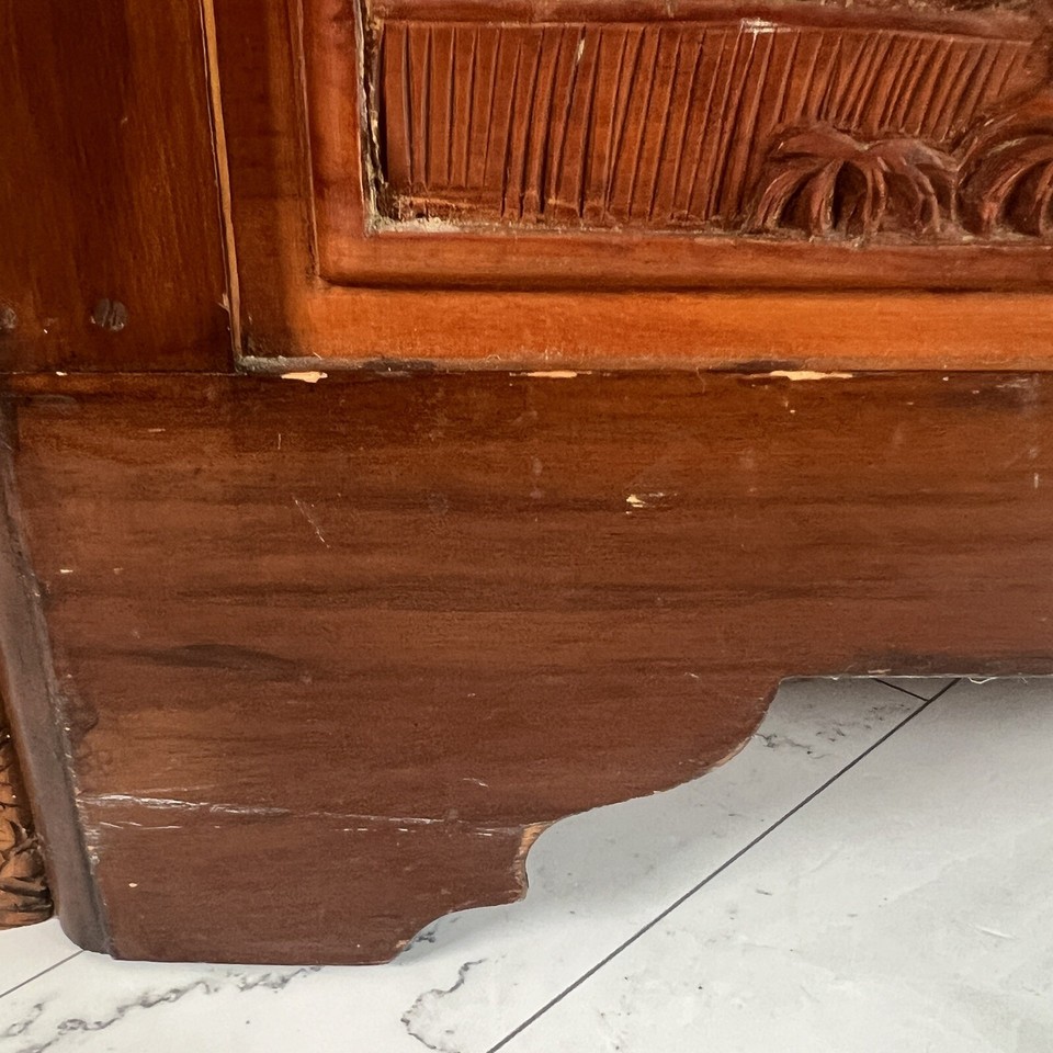 Vintage George Zee & Co. Wood Carved Full Sized Chest 27 1/2 X 14 x 15 ...