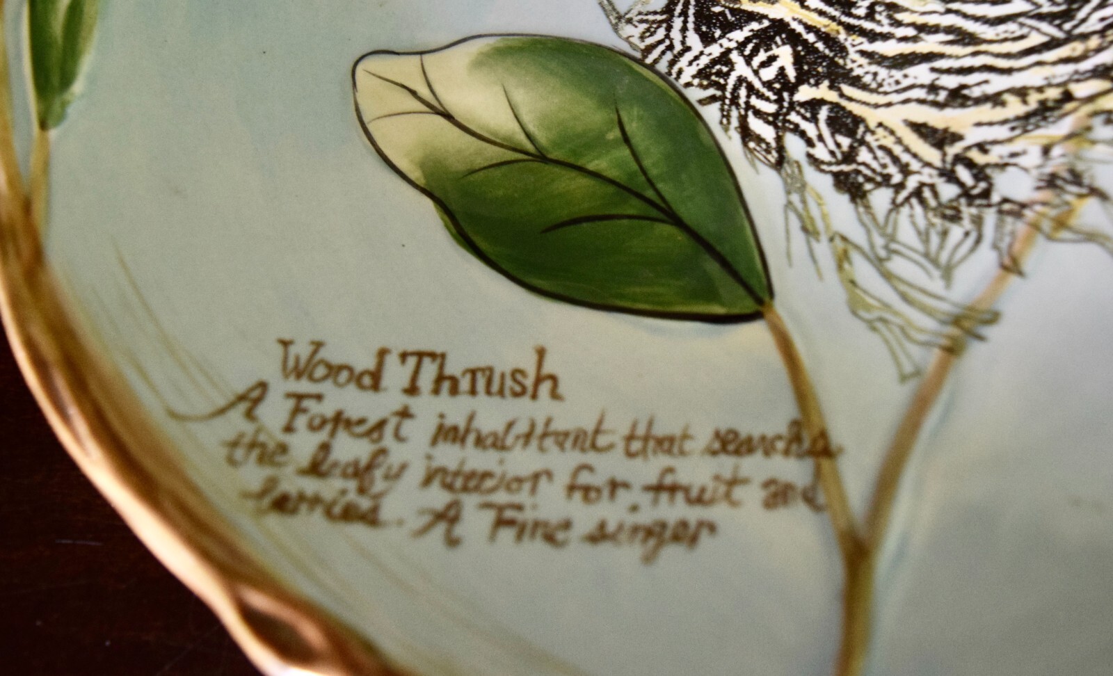 Fitz and Floyd Wood Trush Bird Plate #8121 | eBay