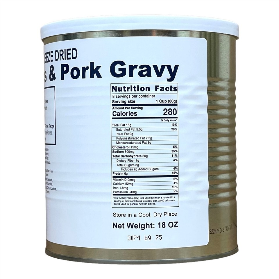Military Surplus Freeze Dried Biscuits and Gravy Emergency Food #10 Can ...