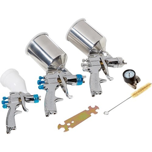 DeVilbiss StartingLine 3-Gun Painting Kit, 1.3, 1.8, 1 mm Nozzles, 600/ ...