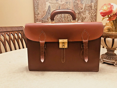 PAPWORTH 1960s Thick Leather Briefcase / Portfolio / Satchel - England ...