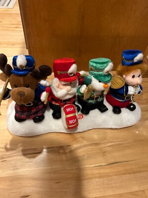 Vtg Musical Plush Christmas Band Decor Nutcracker Moose Santa Snowman ...