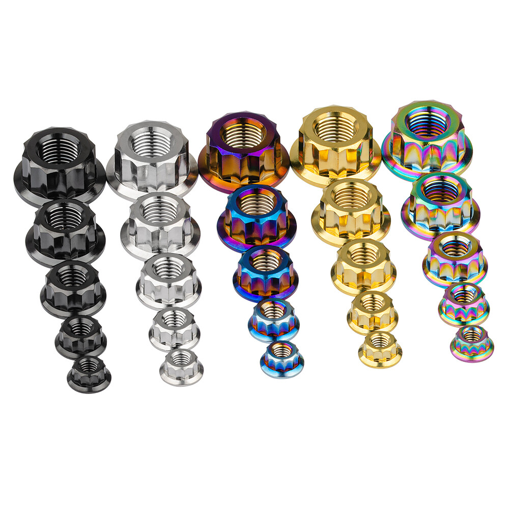 M5/M6/M8/M10/M12 Titanium Bi Hex Flange Nut 12 point Ti sprocket gr5 ...
