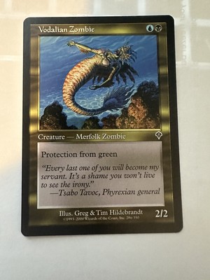 Magic:The Gathering 'Vodalian Zombie' Invasion Edition Uncommon Multi ...