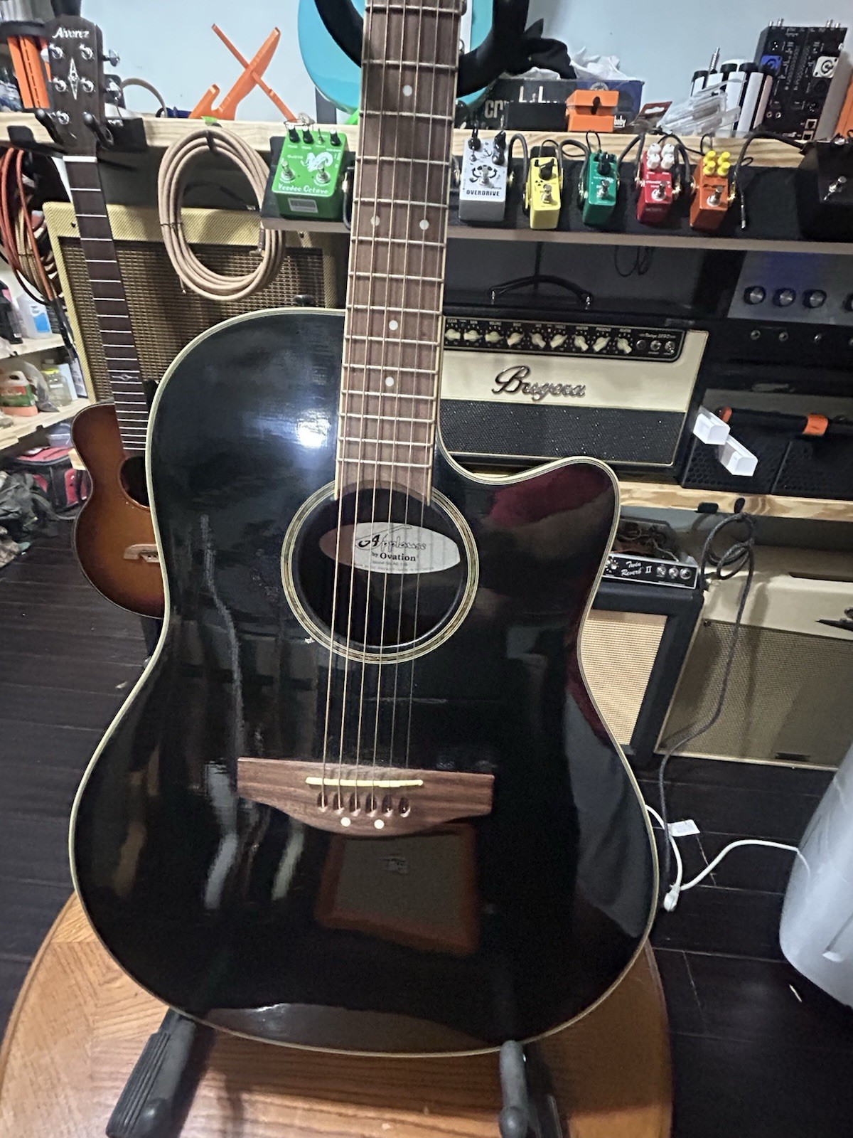 Ovation AE128 Applause Super Shallow Acoustic-Electric Guitar with Soft ...
