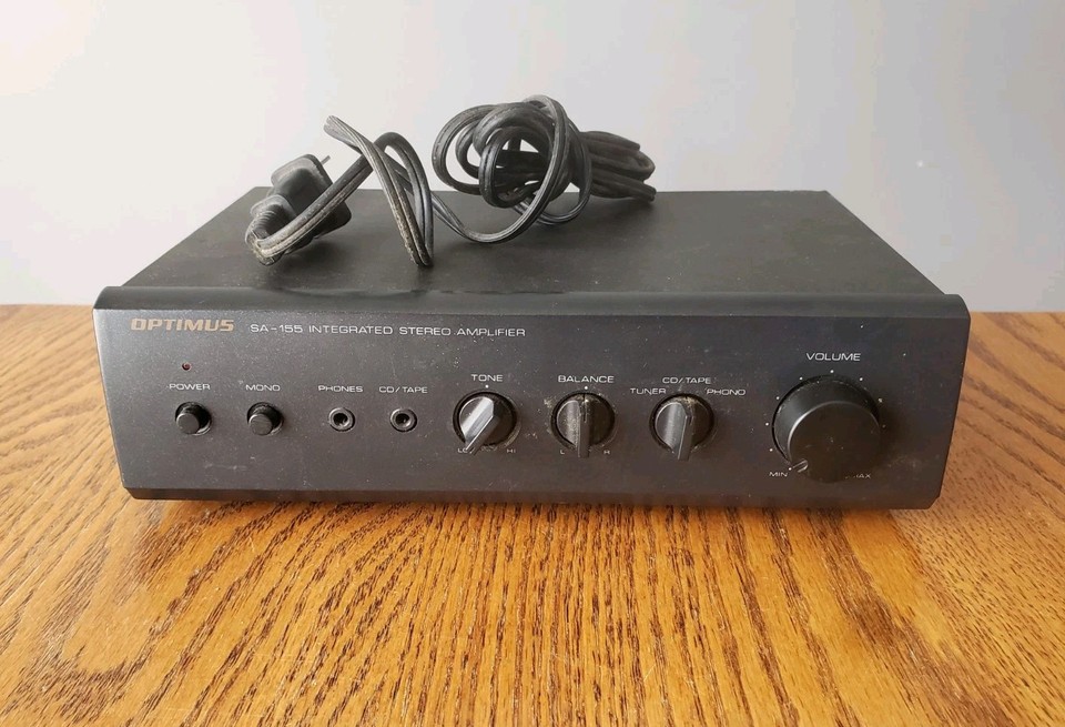 Vintage Optimus SA-155 Integrated Stereo Amplifier Phono Tuner Radio CD ...