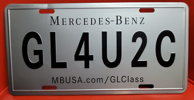 Mercedes-Benz License Plate GL4U2C GLC Class Metal Vanity Promo Luxury ...