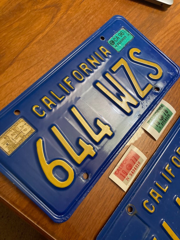 Vintage 1970s California Blue License Plates 1971 1972 1973 1974 1975 ...