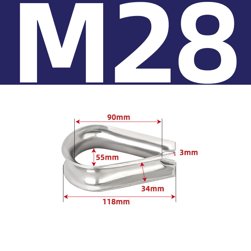 A2 Stainless Steel Wire Rope Cable Thimble Eye Eyelet End Loop 2/3/4 ...