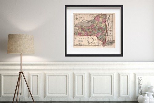 Map|World Atlas , New York. 1856|Vintage Fine Art Reproduction|Size ...
