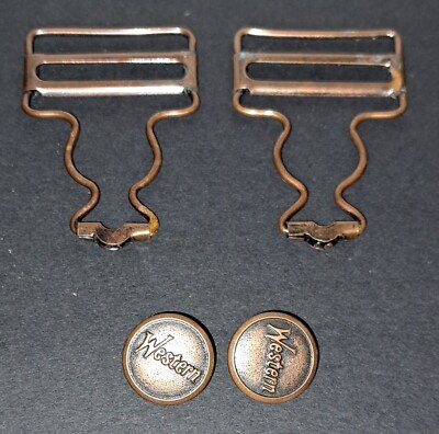 Western Brass Replacement Bib Overall Strap Buckle And 3/4" Button Set ...