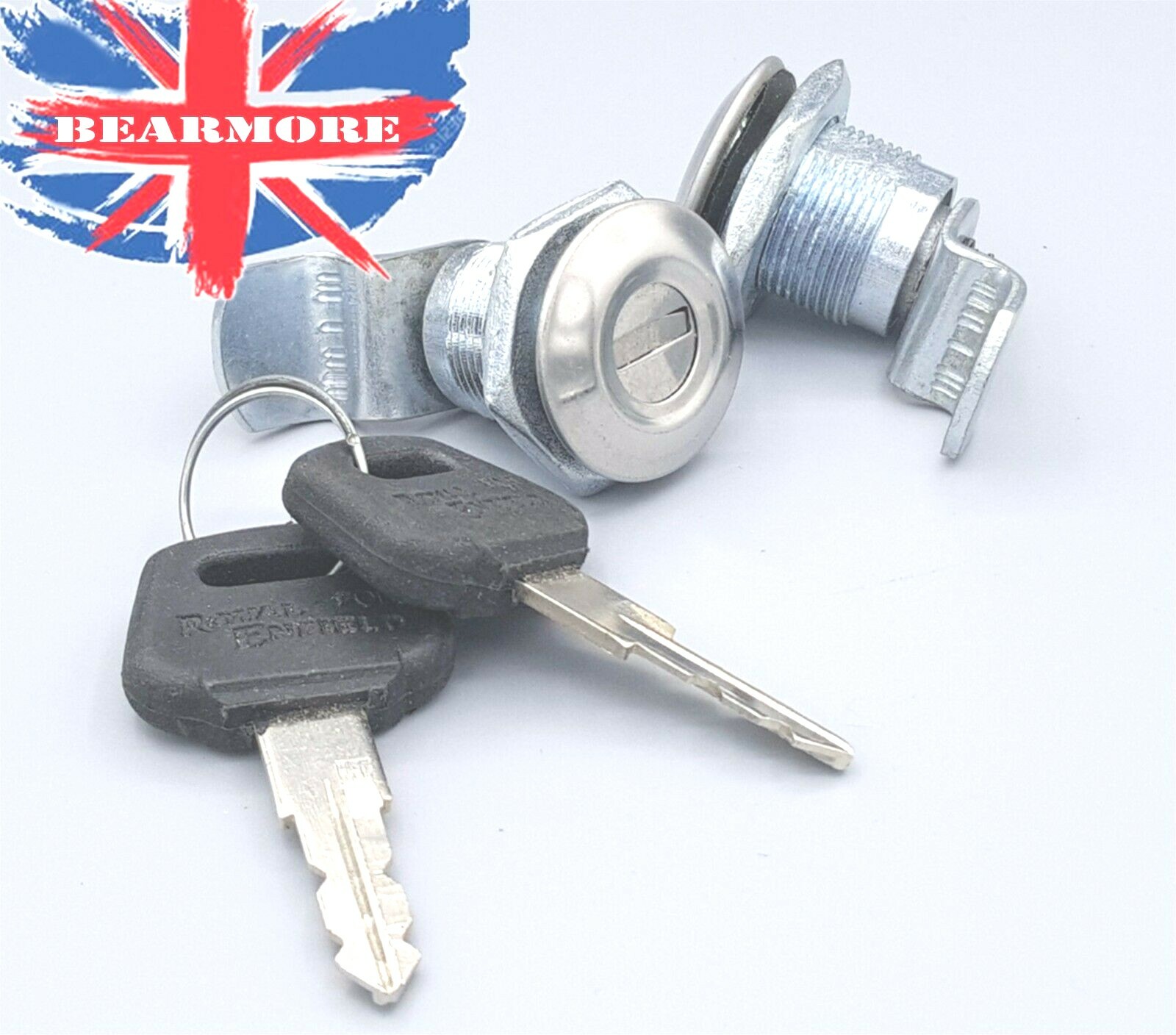 TOOL BOX LOCK &KEYS KIT TRIANGULAR SHAPED PAIR FOR ROYAL ENFIELD PART ...
