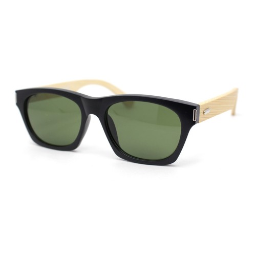 Bamboo Arm Retro Hipster Horn Rim Gentlemans Sunglasses | eBay