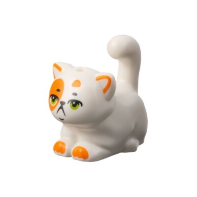 LEGO Animal Land, Cat Large, Sitting w/ Orange Markings & Lime Eyes ...