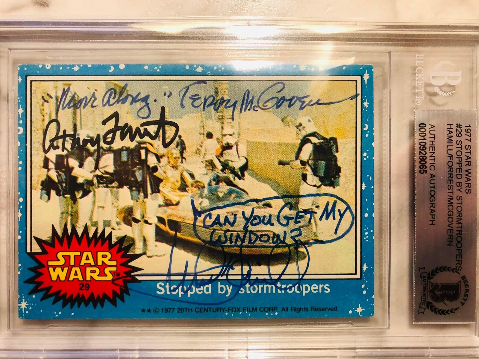 1977 Topps Star Wars Signed Beckett Mark Hamill Anthony Forrest Terry ...