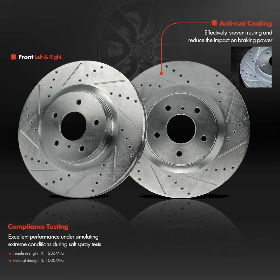 Drilled Brake Rotors for INFINITI G35 2003-2004 Nissan 350Z 2003-2008 ...