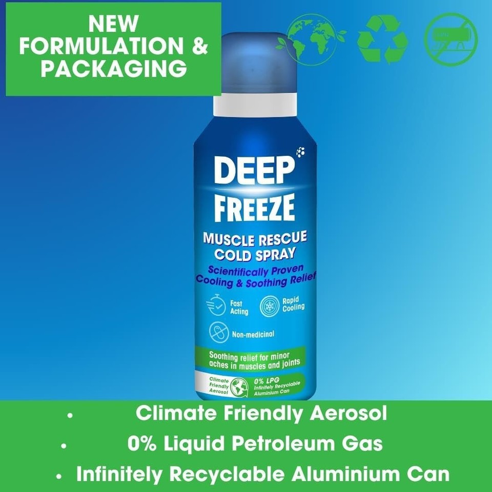 Deep Freeze Muscle Rescue Freeze Spray, Pain Relief Cold Spray 150 ml ...