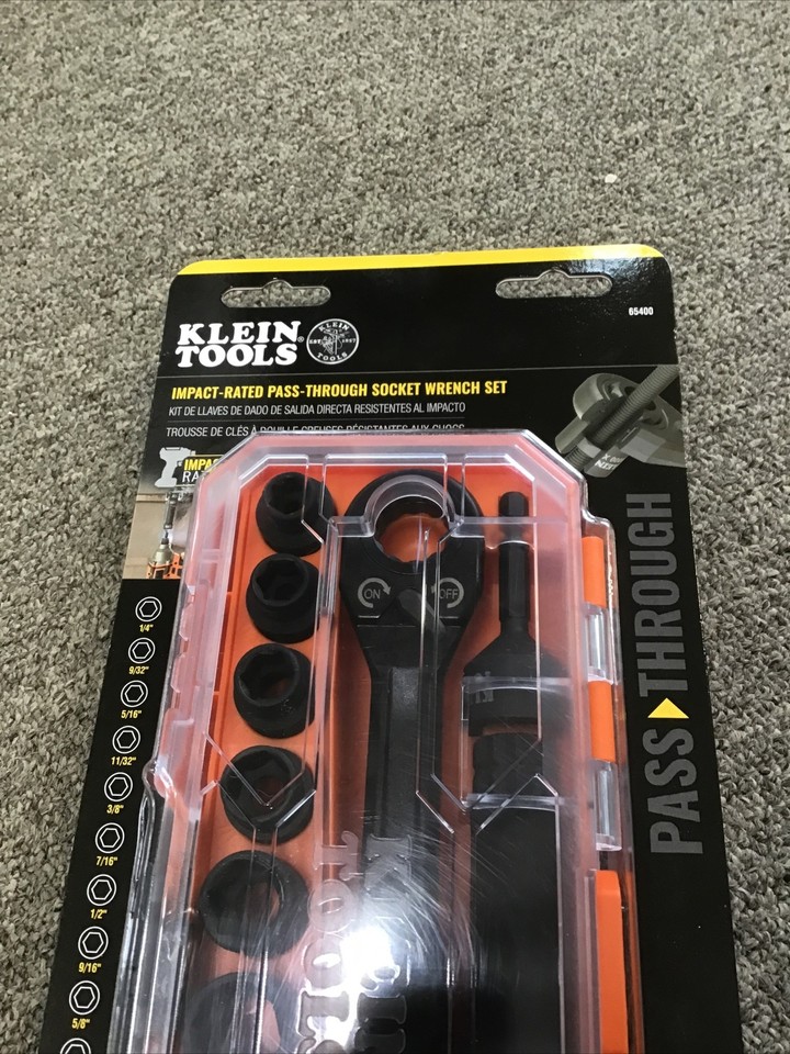 Klein Tools 65400 KNECT 15-Piece Pass Through Socket Set, SAE Impact ...