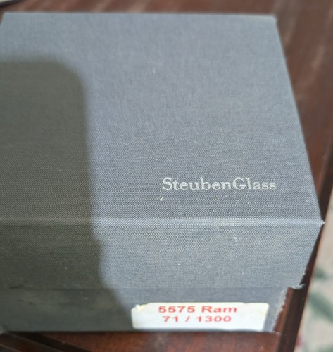 Steuben Crystal Ram 2.5" Paperweight Hand Cooler with Box | eBay