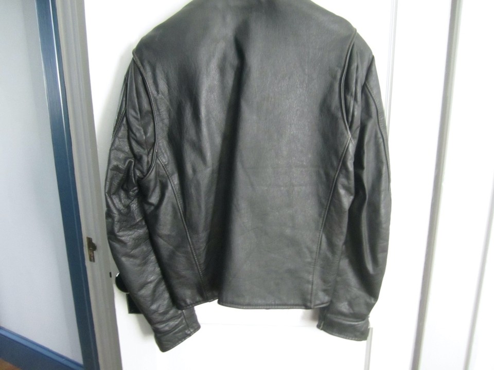 EXCELLED BLACK LEATHER SIZE 44 CAFE MOTORCYCLE JACKET | eBay