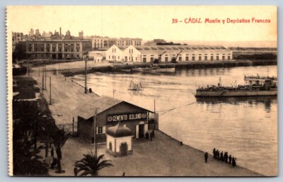 Postcard International Cadiz Andalusia Spain Dock and Warehouses Asland ...