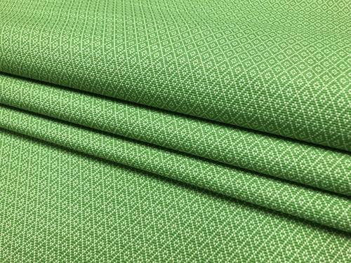Indoor Outdoor Green Beige Geometric Diamond Upholstery Drapery Fabric ...