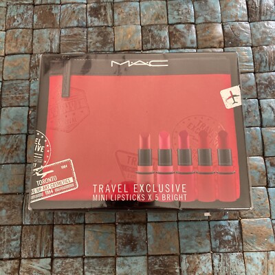 MAC COSMETICS Travel Exclusive~Mini Lipsticks X5 Bright (5x0.05oz ...