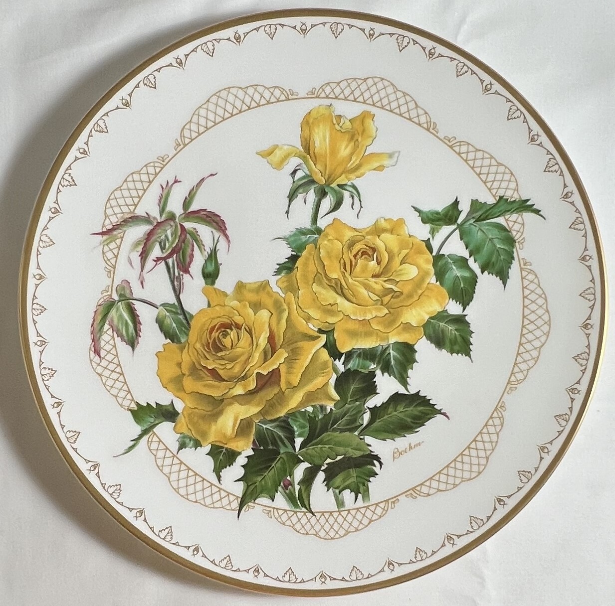 Edward Boehm Porcelain "Roses of Excellence" Plate Collection "Sun ...
