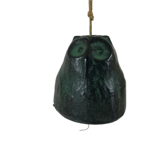 Japanese Iron Furin Wind Chime Tetsurin Vtg Green String Iwate Nanbu ...