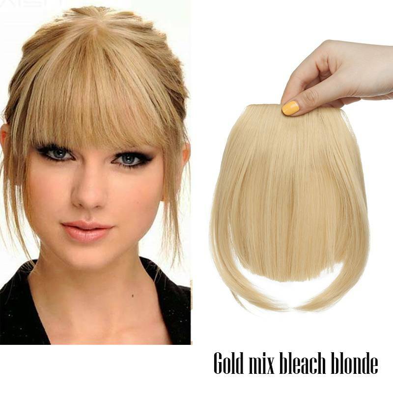 100% Natural Thin Bangs Fringe Clip in Hair Extensions As Human Front ...