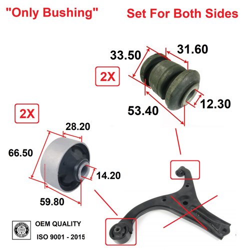 Control Arm Bushing Set For Kia RIO RIO5 2006-2011 For Both Sides OE ...
