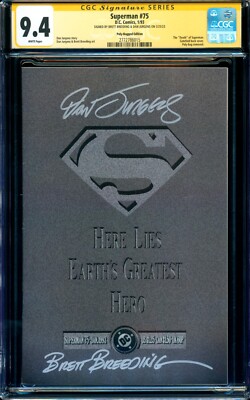 Superman #75 COLLECTORS EDITION CGC SS 9.4 signed x2 Dan Jurgens Brett ...
