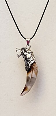 Beaded Necklace SILVER WOLF ON TOOTH Tribal OA Regalia Pow Wow N385 | eBay