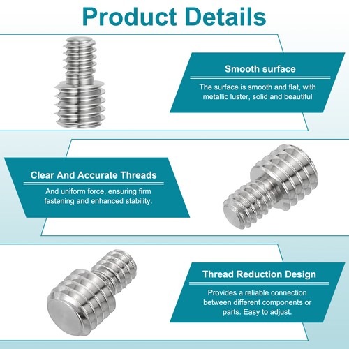 5Pcs 1/4"-20 to 3/8"-16UNC Double End Threaded Stud Screw Bolt Rod ...