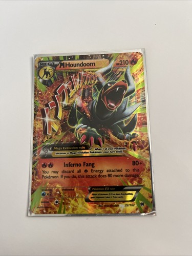 Mega M Houndoom EX - 22/162 Breakthrough Ultra Rare Holo Pokemon Card ...