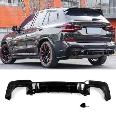 Rear Diffuser Bumper Lip Gloss Black For 2018 - 2021 BMW G01 X3 M40i M ...