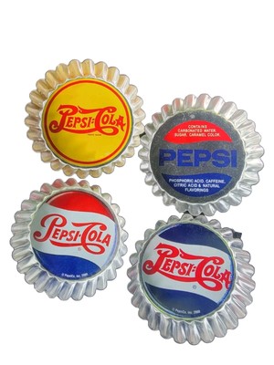 Set Of 4 Collecible Pepsi Cola Bottle Cap Coasters. 4" | eBay