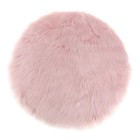 Round 30cm Sheepskin Hairy Carpet Faux Fur Plain Fluffy Area Rug light ...