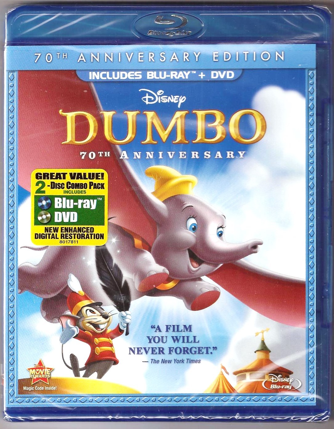 Dumbo 70TH Anniversary Edition Blu-ray + DVD (2-Disc) Movie - Factory ...