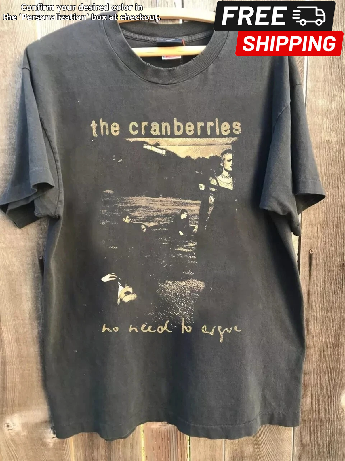 The Cranberries 1995 Tour Vintage Cotton Unisex Charcoal Unisex T Shirt