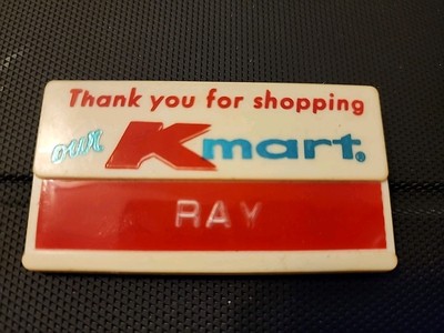 Vintage Kmart Employee Name Tag Pin Back “Thank You For Shopping Our ...