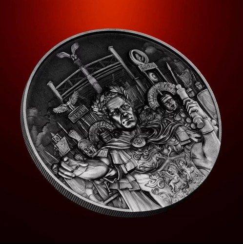 SEALED 2025 2 Oz Silver Coin Chad 10000 Francs Masters of War Julius ...