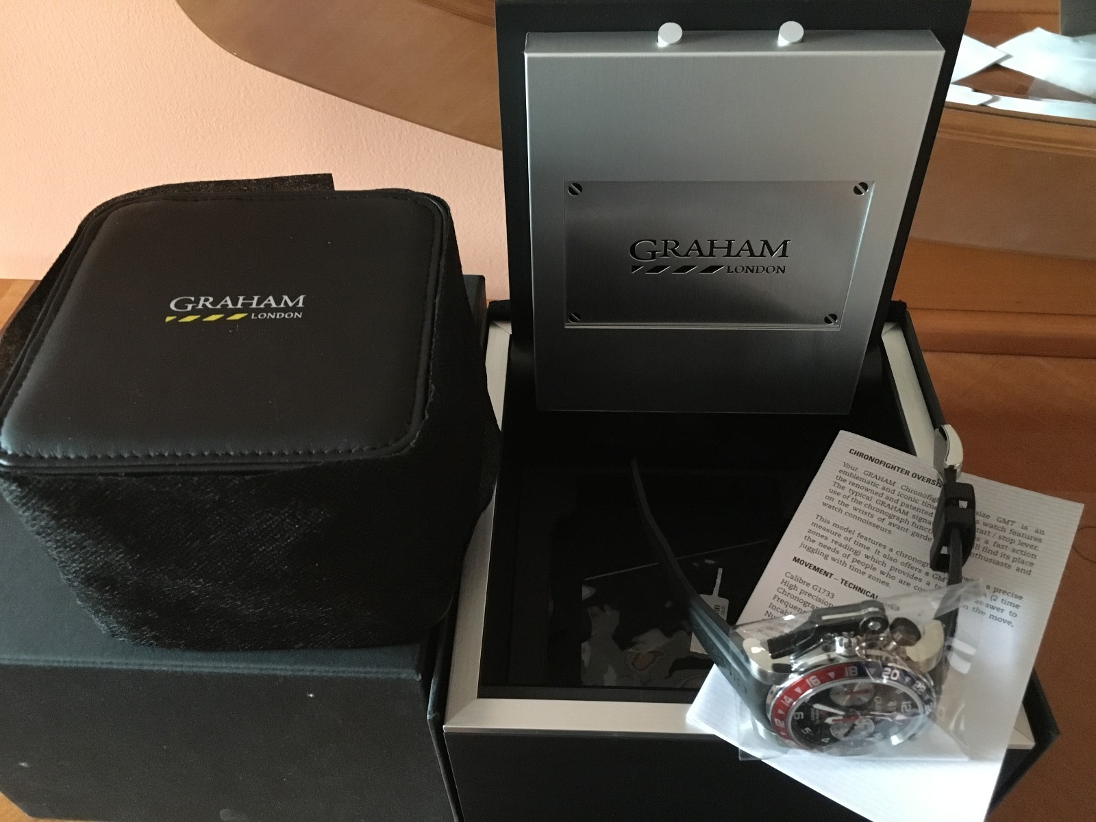 GRAHAM ChronoFighter GMT OVERSIZE 47MM Dual TimeZone MEN'S AUTOMATIC ...